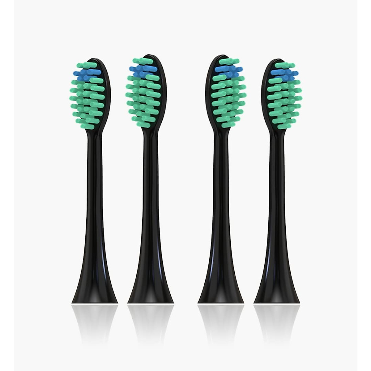 IntoCozy DY-108pro Replacement Toothbrush Heads Plaque Control Toothbrush Heads for Click-on Sonic Toothbrush, Reminder Bristles, Full Size, 4 Count