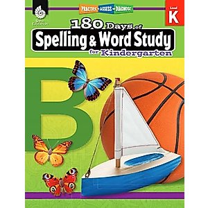 180 Days™: Reading, Vocabulary/Language for Kindergarten Practice Workbook for Classroom and Home, Cool and Fun Practice Created by Teachers (180 Days of Practice)