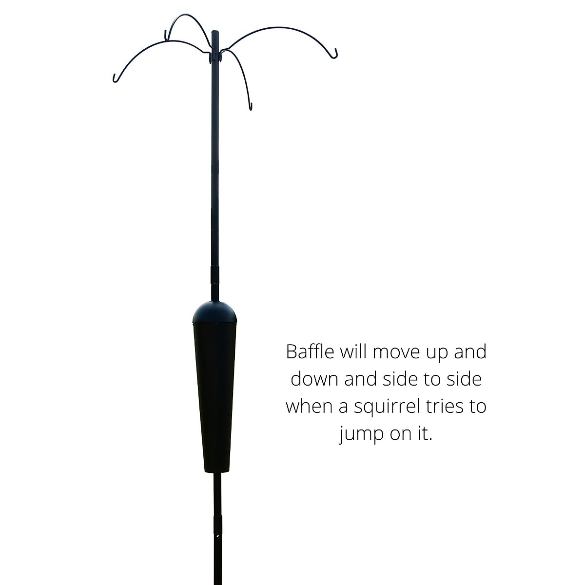 Squirrel Stopper Sequoia Squirrel Proof Pole System with 4 Hanging Stations - Bird Feeder Pole System Only