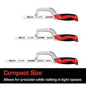 HAUTMEC Mini Hacksaw – Compact Hand Hack Saw Metal Frame With Bimetal HSS Blade HT0035-PL