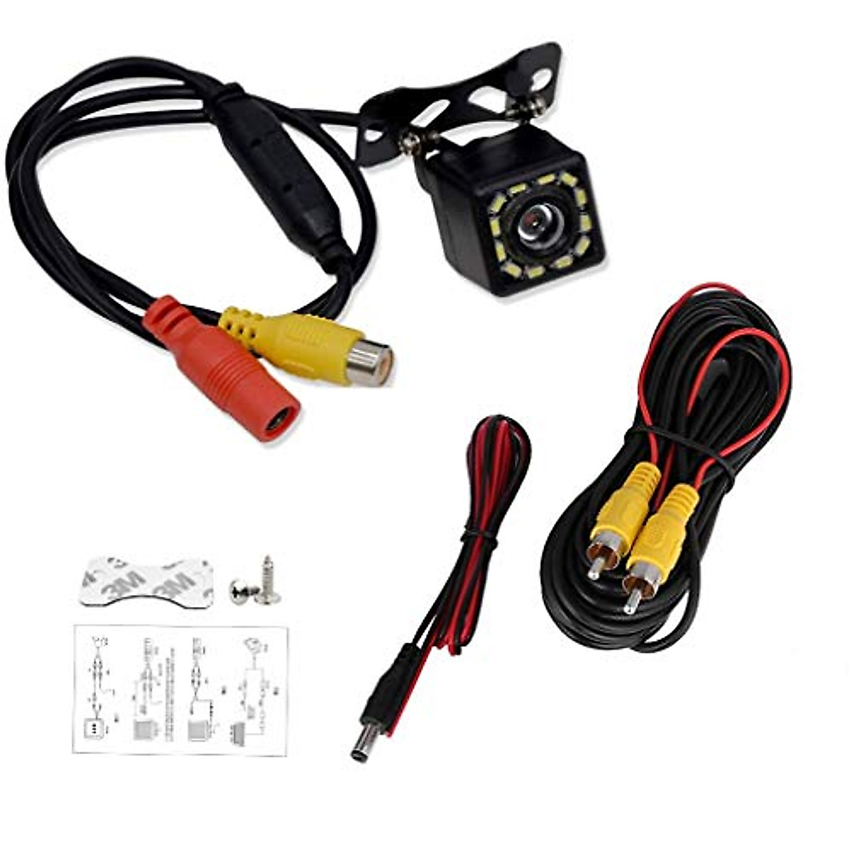 HUWUFUN Backup Camera for Car,Rear View Camera Front View Upgrade 12 LED Night Vision Waterproof Reverse 170° Wide Rearview Angel with Mount Bracket Universal Fits,SUV,Trucks,RV,Van