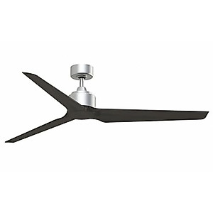 TriAire Custom - 3 Blade Ceiling Fan-15.92 Inches Tall and 64 Inches Wide-Silver Finish-Dark Walnut Blade Color
