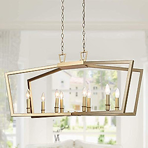 KSANA Gold Chandelier, Modern 8 Lights Metal Light Fixture for Dining Room and Kitchen Island