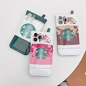 YOUWUMA for iPhone 13 Pro Max Case Cute Soft Shockproof 3D Cartoon Funny Unique Kawaii Milk Coffee Tea Cup Phone Protective Phone Cover for Women Girls (Pink)