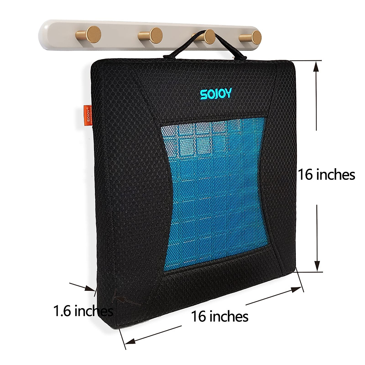 Sojoy Gel Enhanced Seat Cushion,Non-Slip Gel&Memory Foam Coccyx Cushion,Home Office Chair Pad,Car Truck Driver Seat Cushion for Tailbone Back Pain Relief