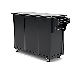 Homestyles Create Kitchen Cart, Stainless Steel Top, Black