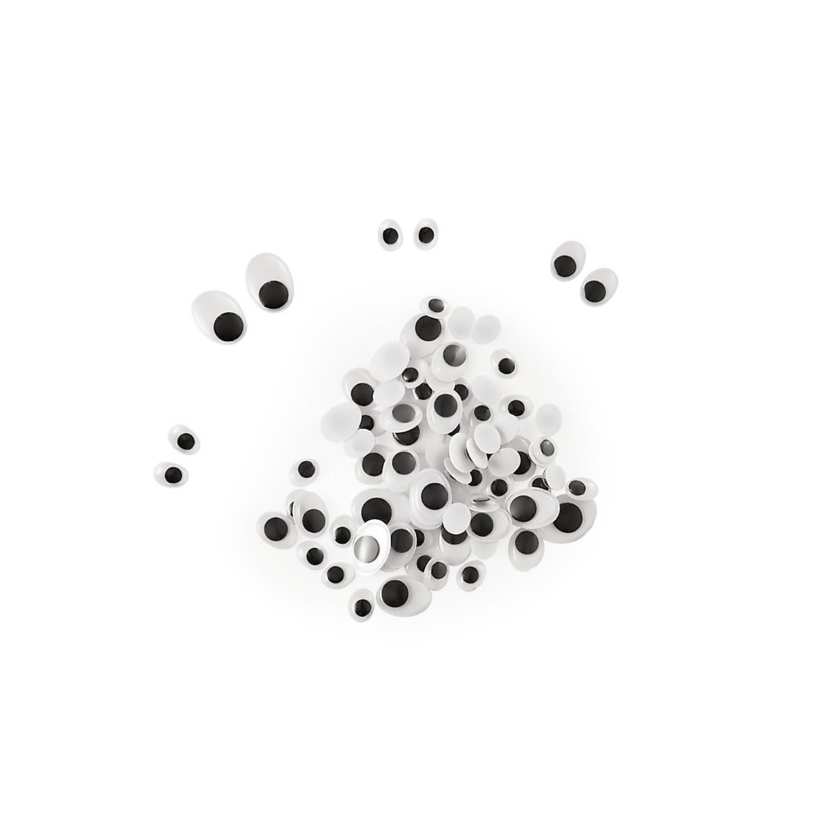 Multicraft Imports Black Paste-On Googly Eyes Assorted 10mm to 19mm 80/Pkg
