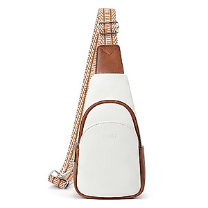 CLUCI Small Sling Bag for Women Crossbody, Faux Leather Trendy Waist Packs with Guitar Strap, Women's Fanny Packs