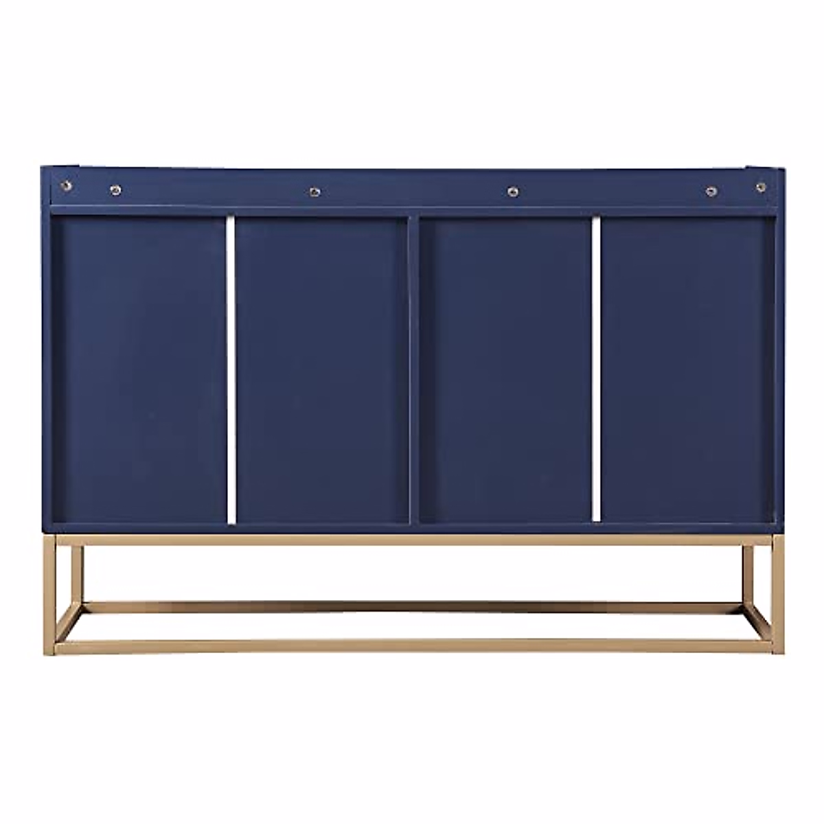 47" Buffet Sideboard Cabinets with Gold Metal Base, 4 Unobtrusive Doorknob, Elegant Freestanding Storage Cabinet, Large Storage Space Kitchen Console Table for Dining Living Room, Entryway, Navy Blue