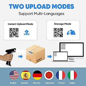 Topwise G1-B 1D 2D Wireless Barcode Scanner with Holder