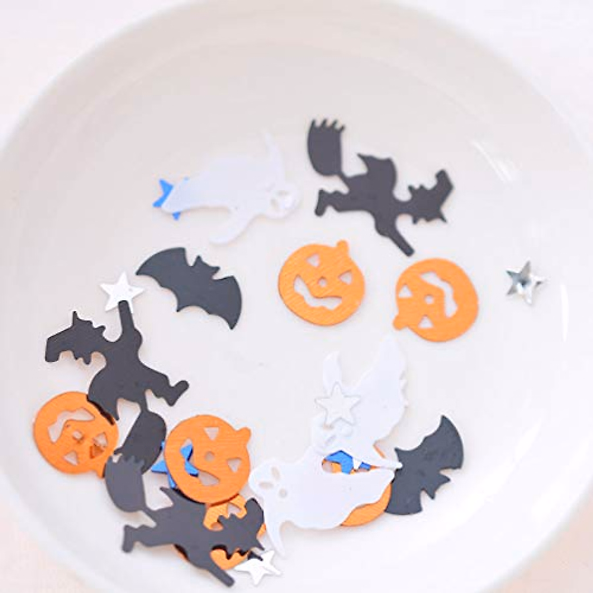 NUOBESTY Halloween Party Favor Thanksgiving Day Confetti Art Craft Star Sequins Confetti for Halloween Night Decked Dinner Table Decor Party Decoration Confetti Sprinkle Dining Table