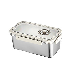 Gitohoni Stainless Steel Food Storage Containers - 304 Airtight Metal Food Storage Box with Handle for Fridge Reusable Meal Prep Container with Lid for Salad, Fruit 203 OZ