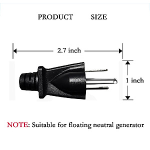 Neutral Ground Bonding Plug for Portable Inverter Generator Surge Guard Generator with Floating Neutral on RV.Camper for Open Ground Error. Compatible with EcoFlow/Honda/Champion generators