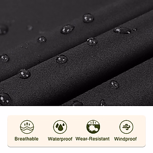 SaphiRose Unisex Rain Poncho Raincoat Hooded for Adults Women with Pockets(Black)