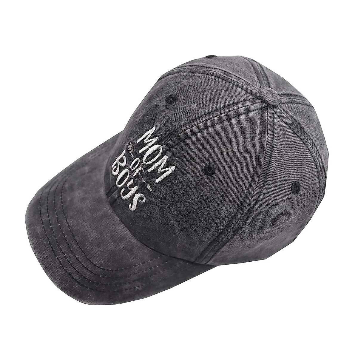 KKMKSHHG Women's Baseball Cap, Embroidered Adjustable Vintage Distressed Cotton Dad Hat Black