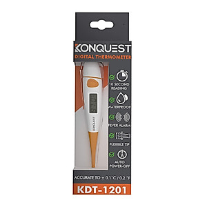 Konquest KDT-1201 Best Digital Medical Thermometer, Highly Accurate and Fast, Easy to Use, 10 Second Reading. Detect Fever Quickly - Oral Armpit and Rectal Thermometer for Babies Children and Adults