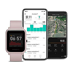 Amazfit Bip S Lite Smart Watch Fitness Tracker for Women, 30 Days Battery Life, 1.28”Always-on Display, 14 Sports Modes, Heart Rate & Sleep Monitor, 5 ATM Water-resistant, for Android iPhone(Pink)