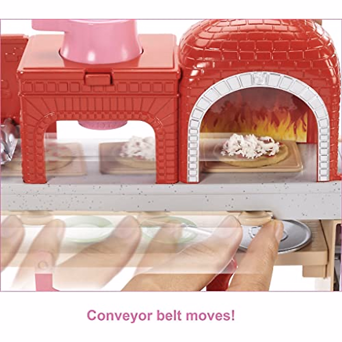 Barbie Pizza Chef Doll & Playset, Toy Oven & Counter with Sliding Conveyer Belt, Molds, 3 Dough Colors & Accessories (Amazon Exclusive)