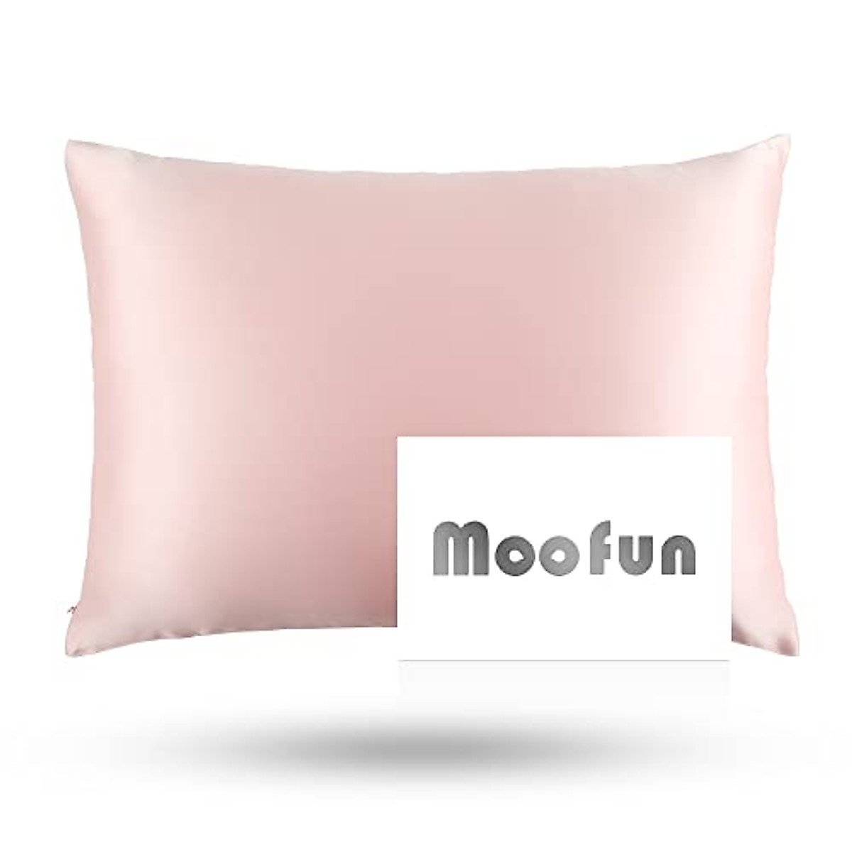 MOOFUN Silk Pillowcase- Standard Size 20 * 26 inches, 22 Momme 100% 6A High-Grade Pure Mulberry Silk reducing Wrinkles Smooth Hair Skin Anti-BedHead Anti-Aging Breathable Machine Washable-Pink