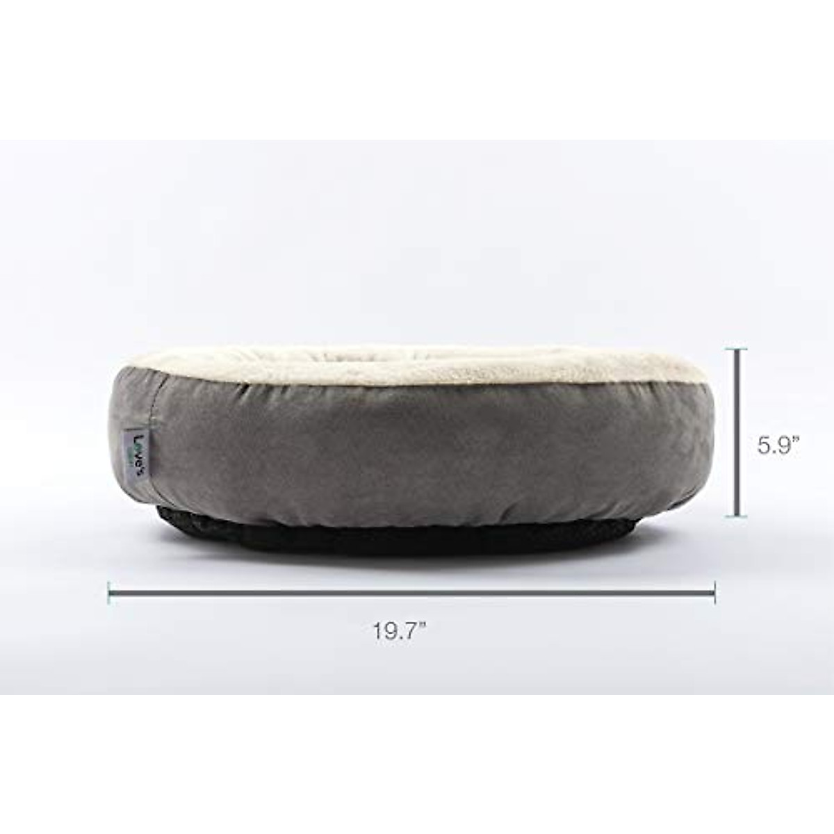 Love's cabin Round Donut Cat and Dog Cushion Bed, 20in Pet Bed for Cats or Small Dogs, Anti-Slip & Water-Resistant Bottom, Super Soft Durable Fabric Pet beds, Washable Luxury Cat & Dog Bed Gray