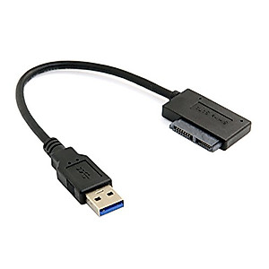 cablecc USB 3.0 to 7+6 13pin Slimline Sata Adapter Cable for Laptop Cd DVD ROM Optical Drive