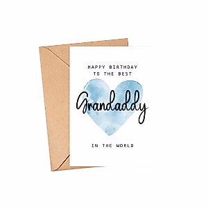 MoltDesigns Happy Birthday To The Best Grandaddy In The World Card - Grandaddy Birthday Card - Grandaddy Card - Father's Day Gift - Happy Birthday Card