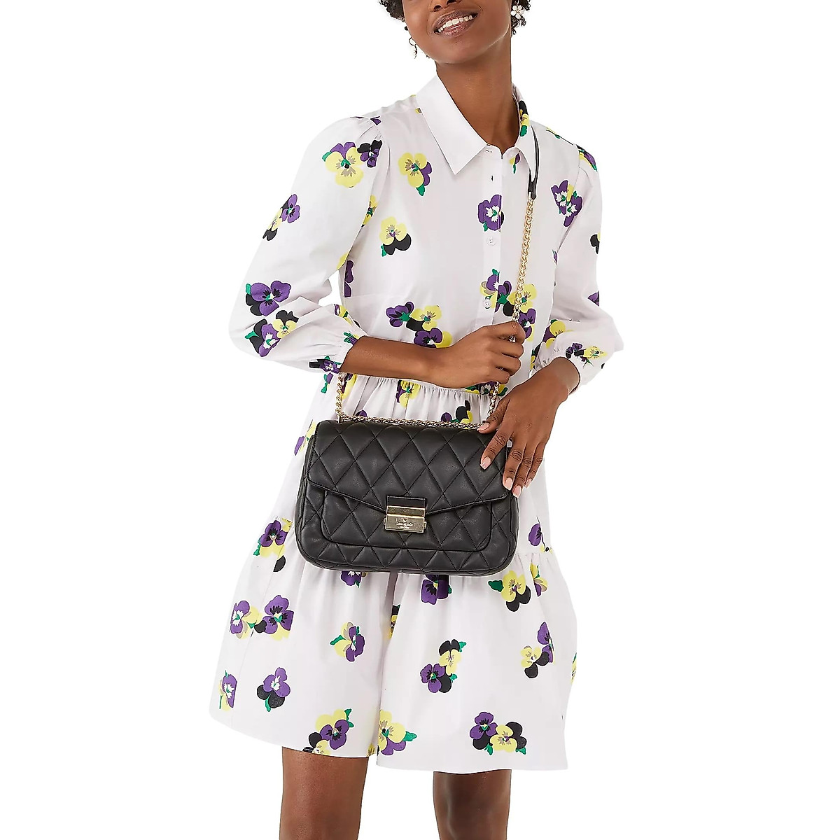 Kate Spade Carey Medium Quilted Shoulder Bag Crossbody Leather In Black