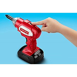 Fisher-Price Preschool Toy Drillin’ Action Tool Set with Sounds, 10 Pieces for Construction Pretend Play for Kids Ages 3+ Years