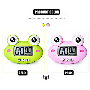 MOSHOU Kitchen Timer, Cute Animal Countdown Timer Hangable Alarm Clock with LCD Large-Screen Visual Clock for Cooking, Bake, Sport Game,Study, Lunch Break (Dark Purple Cattle)