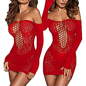 Sexy Women Dress Underwear Camisole Babydoll Lingerie Sets Bodysuit Nightgowns Sleepwear (red?YX08?)
