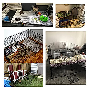 Kilodor Pet Playpen, Small Animal Cage Indoor with Door, 16 Panels DIY Metal Yard Fence, Indoor House for Guinea Pig, Kitten, Rabbit, Bunny, Puppy