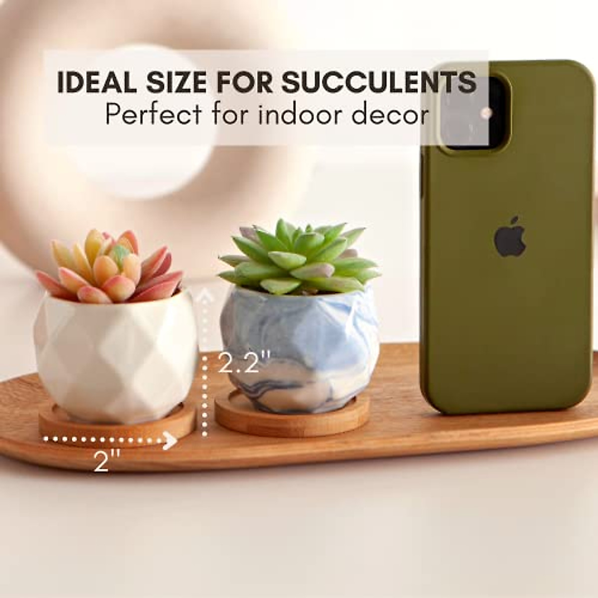 ilohaus Succulent Pots Set of 6, Plant Pots Indoor, Succulent Planters, Small Plant Pots, Cactus Pot, Cute Plant Pots, Small Flower Pots, Small Succulent Pot, Small Planter Set