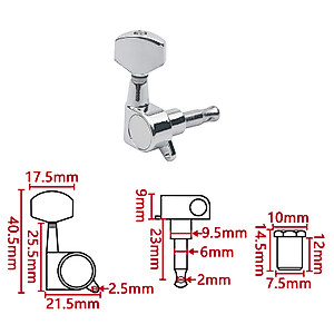 jiuwu 6 pack 6R guitar tuner Chrome Inline Electguitar pickupsric Guitar String Tuning Pegs Keys Machine Heads Tuners