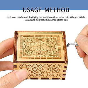 RUYE You are My Sunshine Music Box, Hand Crank Musical Box Vintage Wood Carved Engraved Musical Box-Gifts for Birthday/Christmas/Valentine's Day (White)