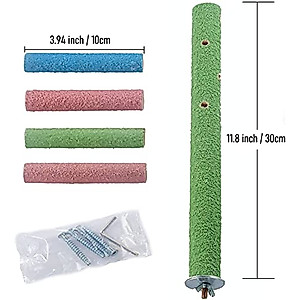 Mrli Pet Parrot Perch Rough-surfaced, Sand Perches for Parakeet and Other Small Bird Keeps Beaks & Claws Trimmed