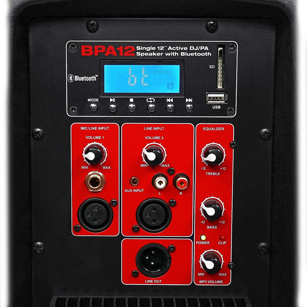 Rockville BPA12 12" Professional Powered Active 600w DJ PA Speaker w Bluetooth