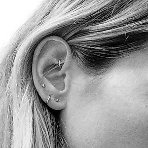 14k White Gold Tiny Endless Hoop Earrings Round Flexible Thin Small little Continuous Real Pure Gold Mini Hoops 10mm