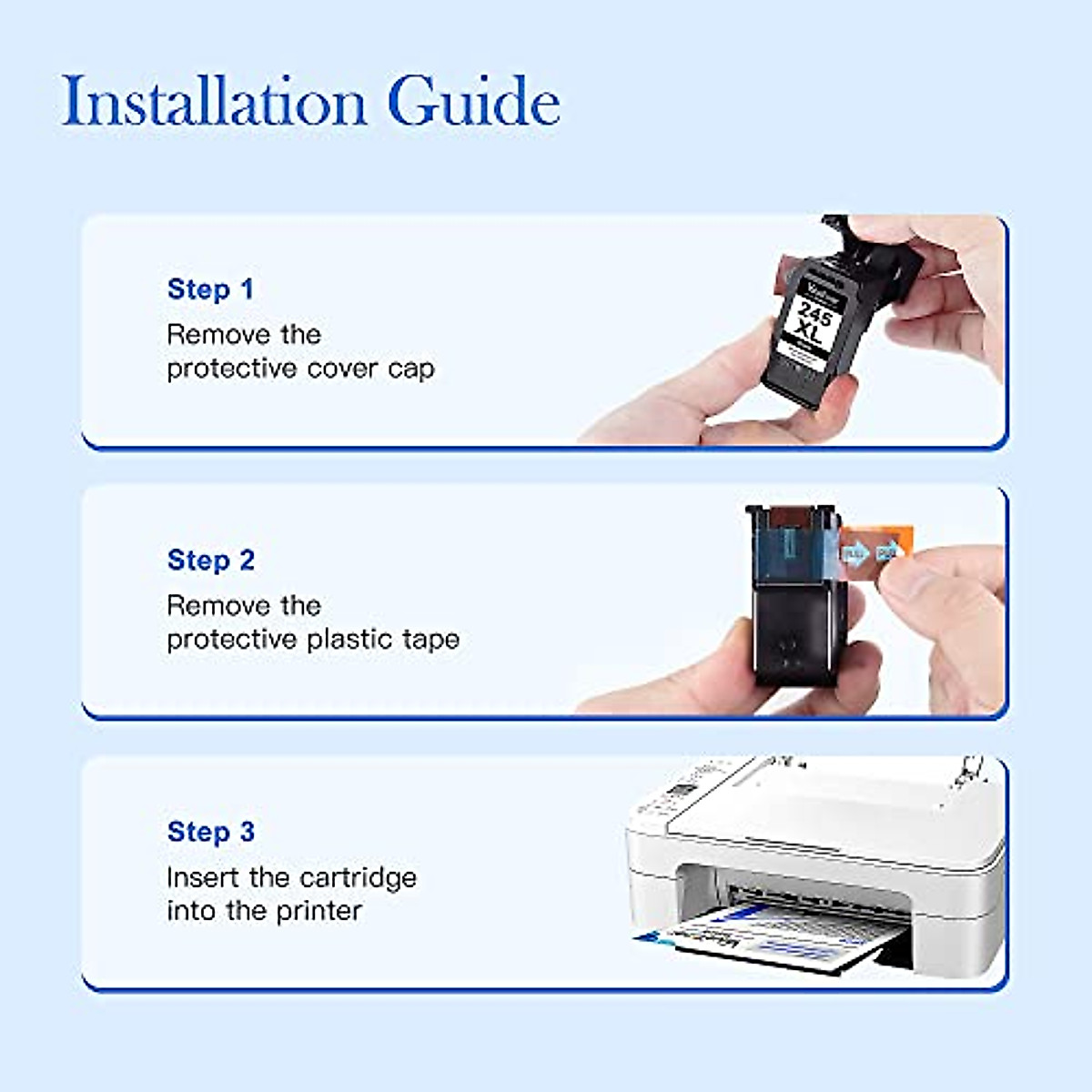 Valuetoner Supply 245XL 246XL Ink Cartridges Replacement for Canon Ink cartridges 245 and 246 PG-243 CL-244 Compatible with MX492 MX490 MG2420 MG2520 MG2522 MG2920 MG2922 MG3022 MG3029 (2-Pack)