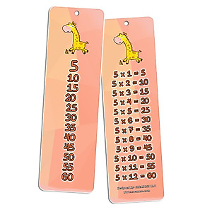Times Tables and Skip Counting Chart Cards (6 Sets) - Daily Math Practice - Cool Math Gifts - Math Help for Kids - Multiplication and Skip Count Made Easy - Back to School Supplies