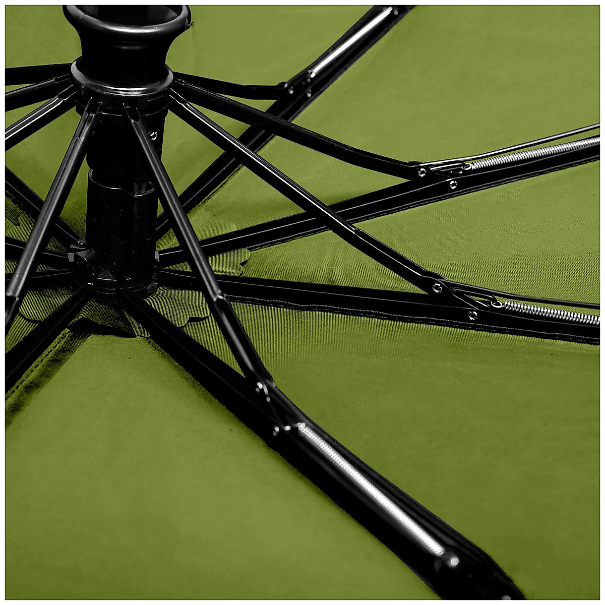 RainPlus Windproof Travel Umbrella - Compact, Automatic, Folding and Portable - Umbrellas For Rain for Men and Women - Car, Backpack, Purse, Strong & Wind Resistant (Green)