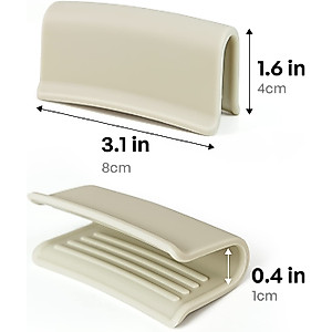 Carrotez Silicone Pot Holders, Heat Resistant Pot Handle Covers for Kitchen, Accessories for Cast Iron or Ceramic Dutch Ovens, 1 Pair (2 pcs) - Cream