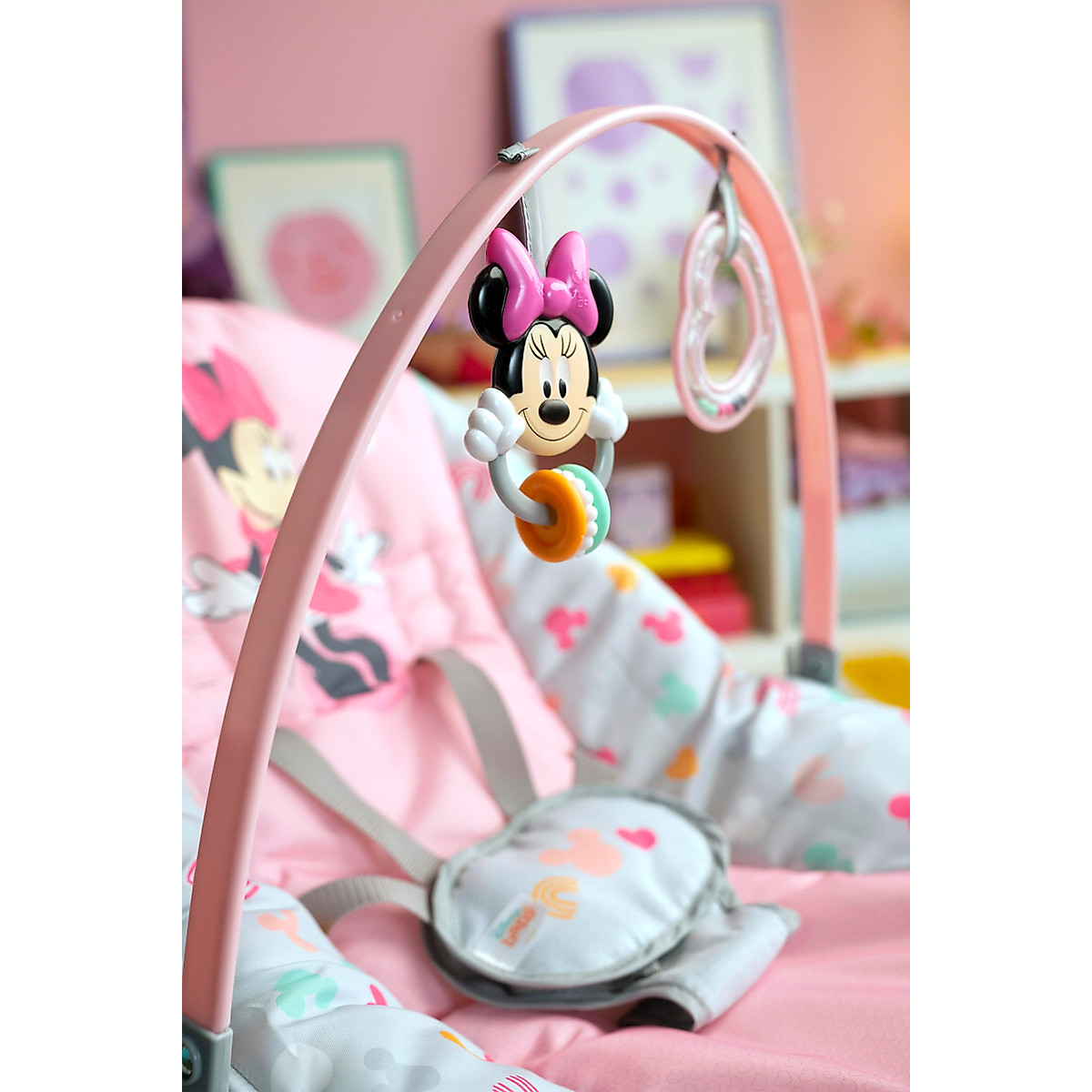 Bright Starts Safari Blast 2-in-1 Infant to Toddler Baby Rocker Seat with Soothing Vibration