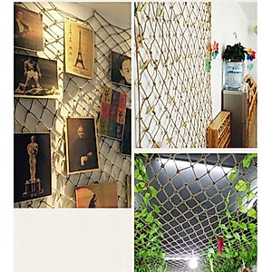 Heavy Duty Hemp Rope Cargo Net for Kids' Tree House, Stair & Balcony Safety - Outdoor Hammock & Playground Net (1 * 10m/3 * 33ft)