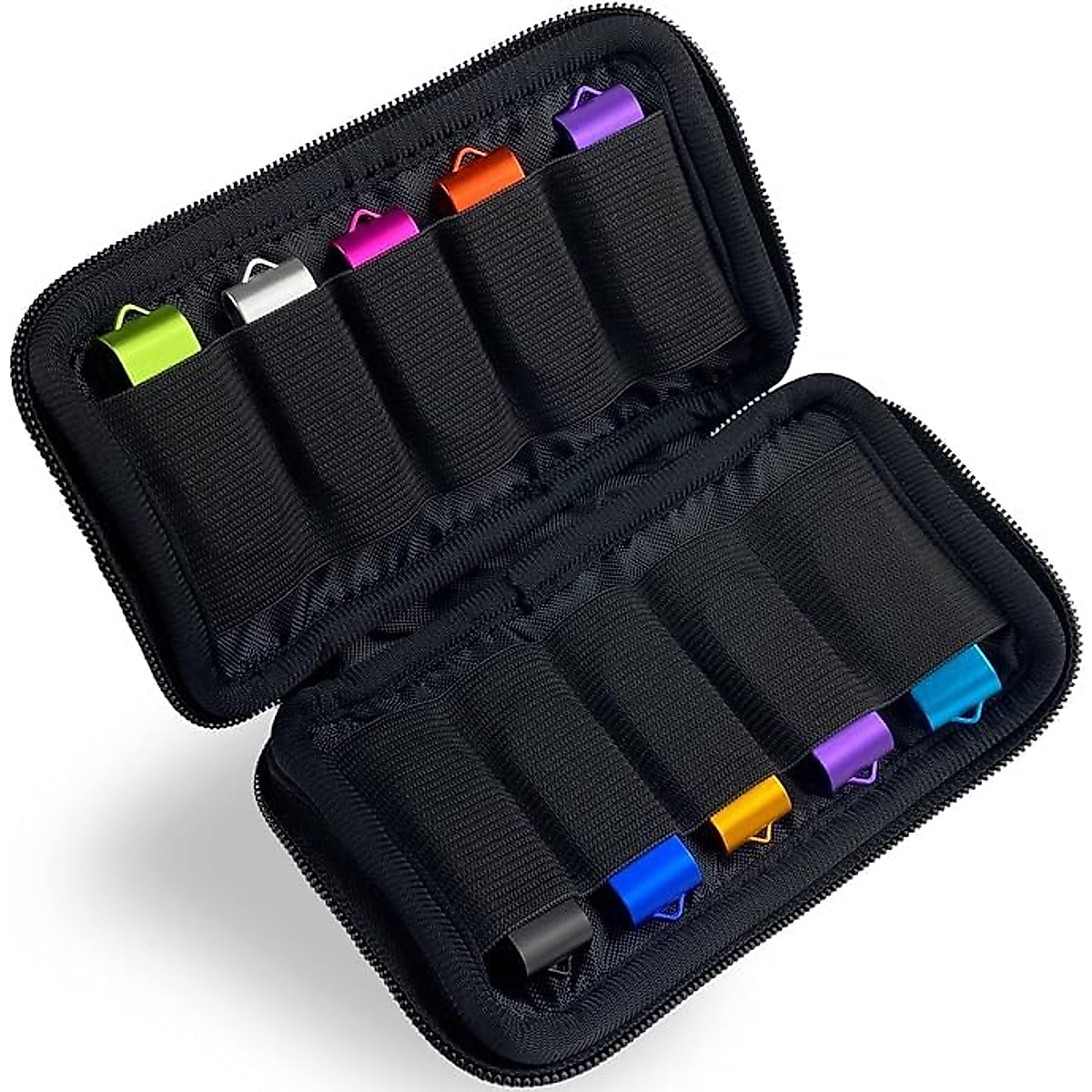 4GB USB Flash Drives 10 Pack and USB Case of 10 Slots Bundle USB Holders to Organize 10 Thumb Drives 4 GB