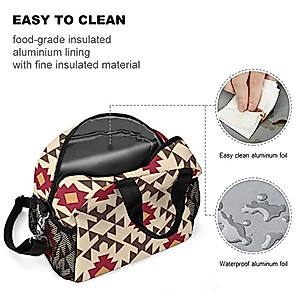 Tribal Southwestern Printed Lunch Box Tote Bag with Handles and Shoulder Strap for Men Women Work Picnic