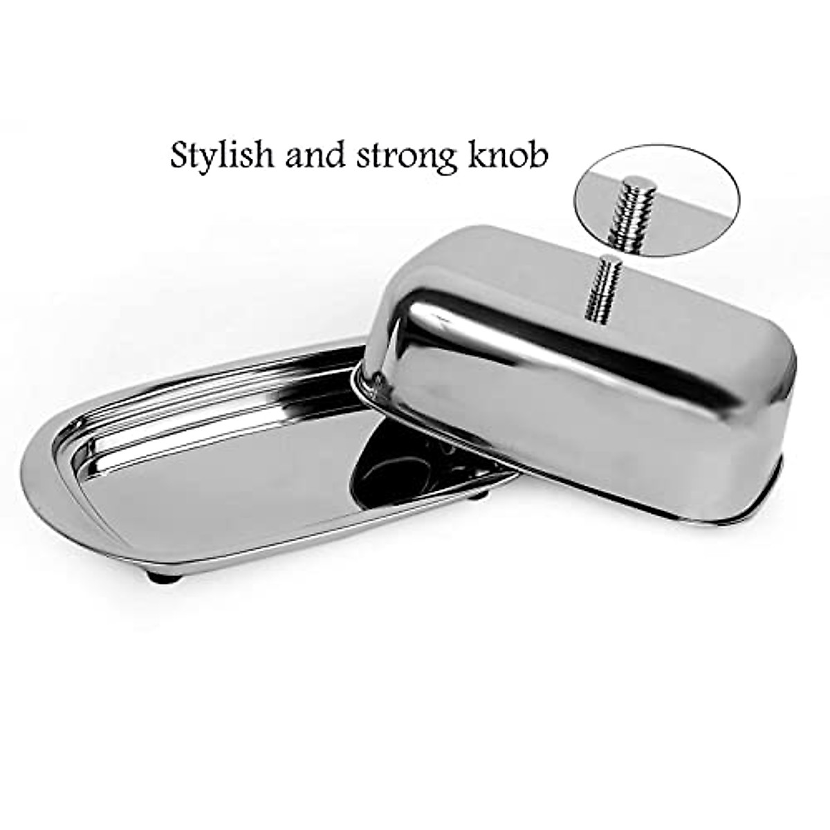 King International Stainless Steel Large Butter Dish, Butter Box with Lid, Butter Container,6.20 Inch Half Kg Butter Box, Fridge Storage Container for White Butter