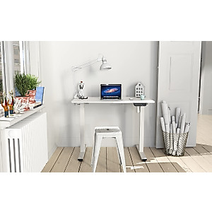 SHW Electric Height Adjustable Desk with Memory Preset, 40 x 24 Inches, White