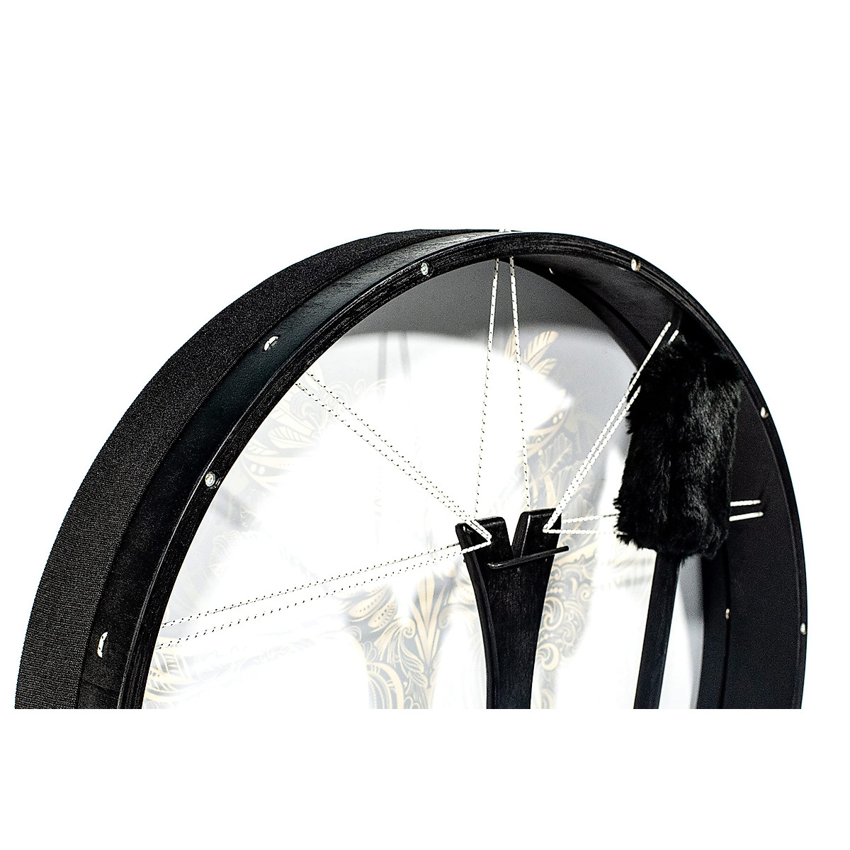 Vegan Shaman "Owl Soul" Drum 20'' | Healing Sound Therapy | Tunable Frame Drum | Water Resistant Membrane | Deep Bass Sacred Sound | With a Soft Protecting Bag