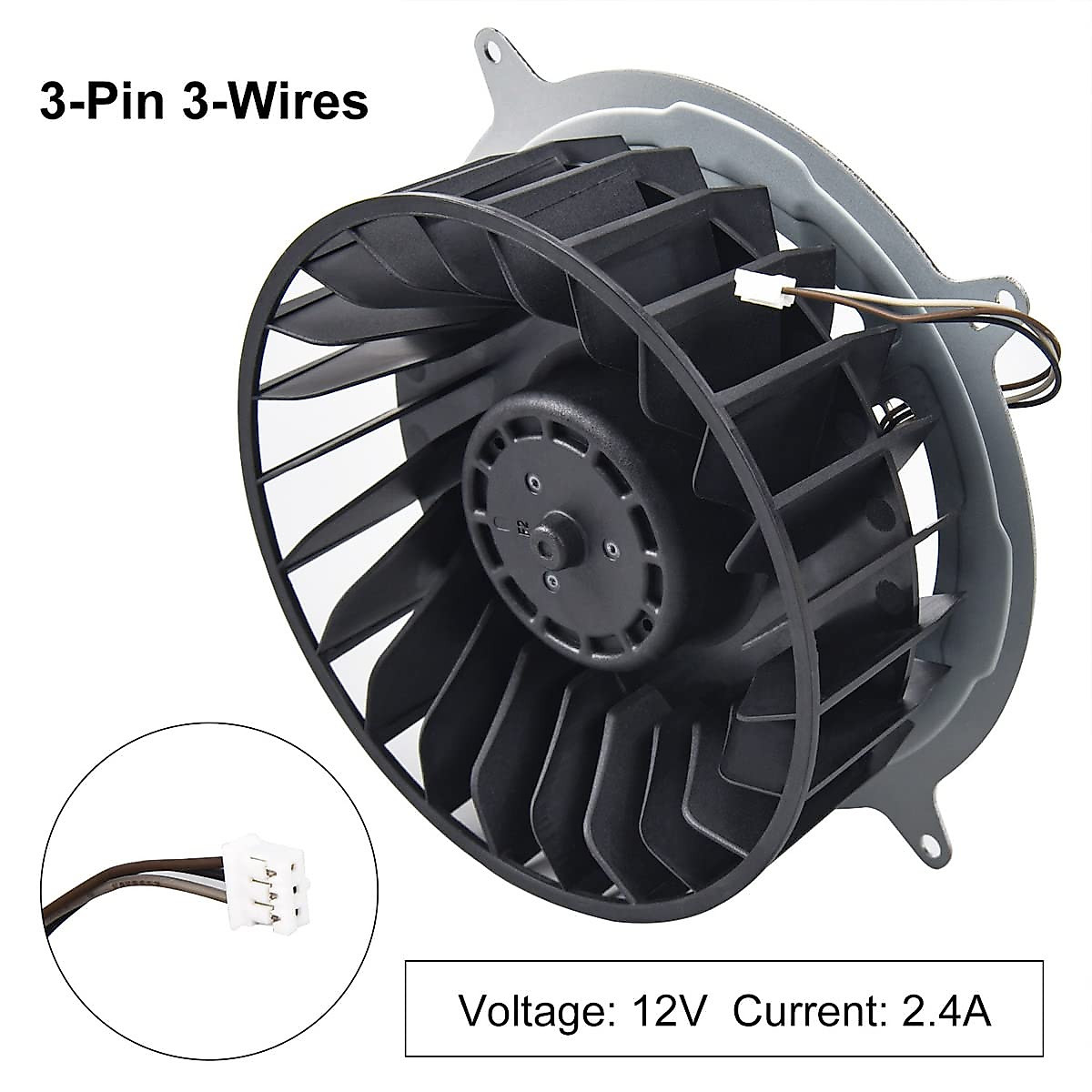 Replacement PS5 Internal Cooling Fan, Internal Cooler Fan Replacement for Sony PlayStation 5 PS5 Series 12047GA-12M-WB-01 12V 2.4A 23 Blades Fan General 17 Blades G12L12MS1AH-56J14 Fan