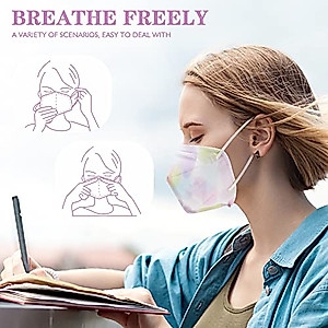 KN95 Face Masks 50 Pack 5-Ply Breathable Safety Respirator Multicolor Cup Dust Disposable KN95 Mask For Adult